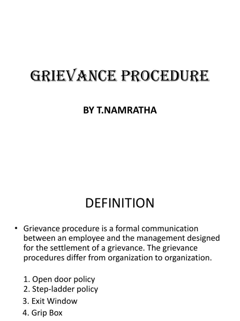 Grievance Procedure Overview and Steps | PDF | Employment | Government