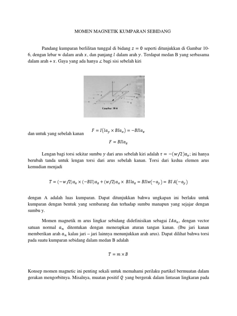 Momen Magnetik Kumparan Sebidang | PDF