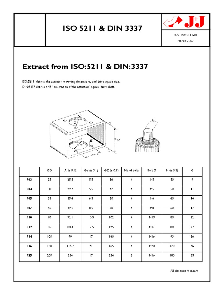 Extract From ISO:5211 & DIN:3337 | PDF | Sports & Recreation | Computers
