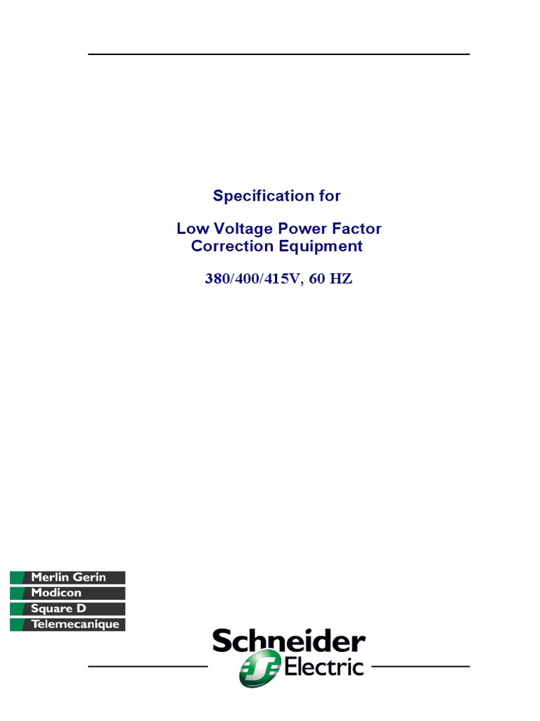 General Specifications For Low Voltage Capacitor Banks Upto 1200 KVAR ...