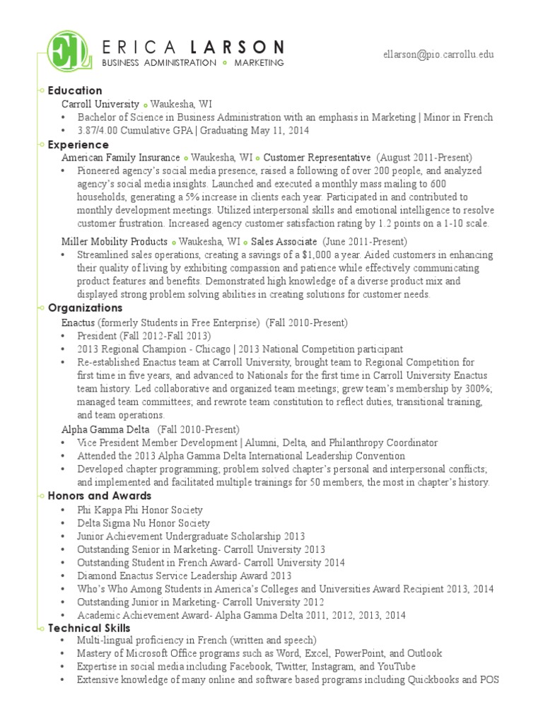 Marketing Professional with Leadership Skills | PDF | Social Media ...