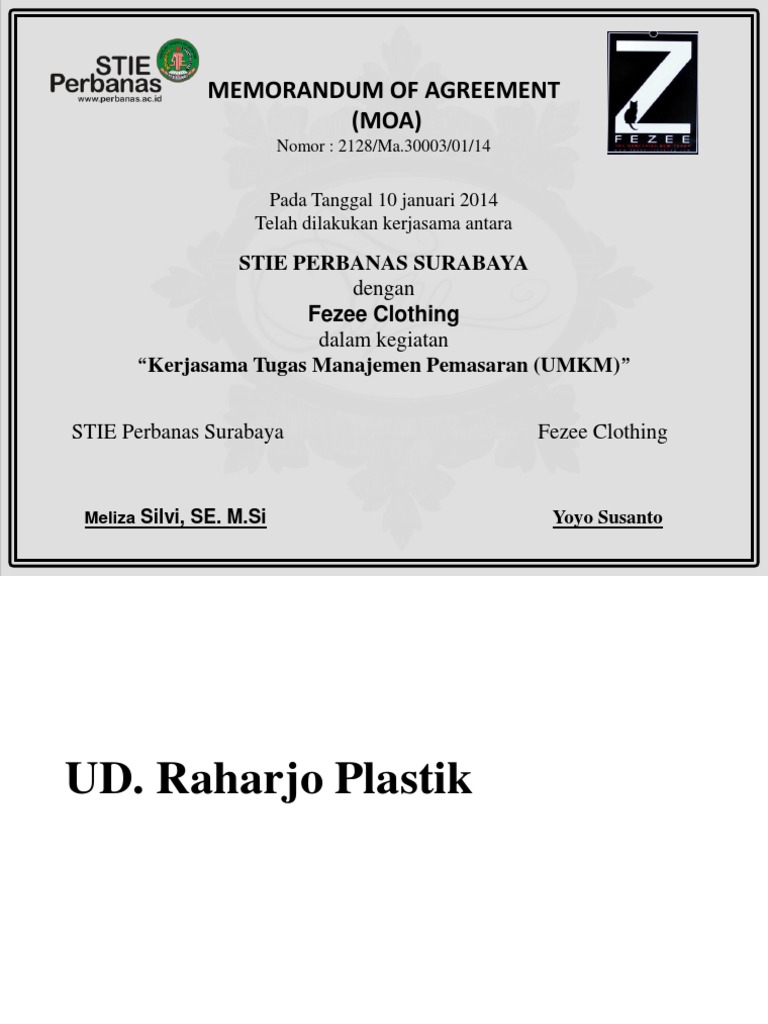 Contoh Sertifikat MOA | PDF | Gaya Hidup