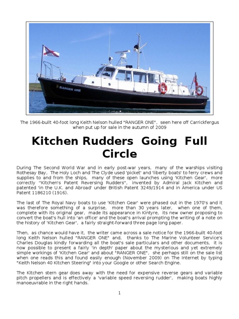 Kitchen Rudder: History and Mechanics | PDF | Rudder | Propeller