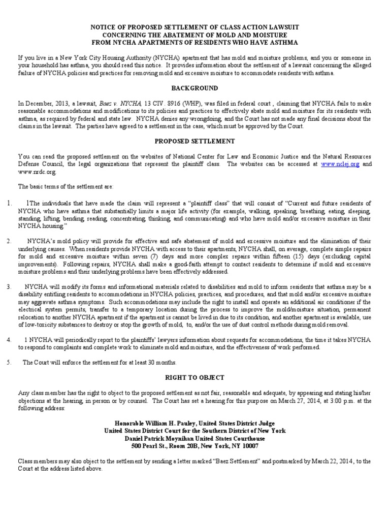 Proposed Rule 23 (3) Notice To Class Members | PDF | Legal Disputes ...