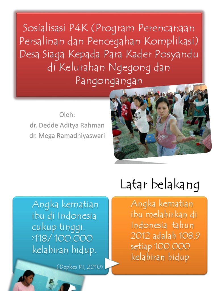 Sosialisasi P4K (Program Perencanaan Persalinan Dan Pencegahan | PDF ...
