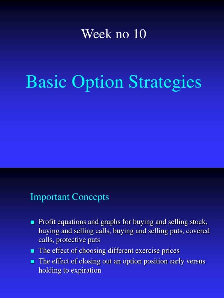 Basic Option Strategies | PDF | Black–Scholes Model | Option (Finance)