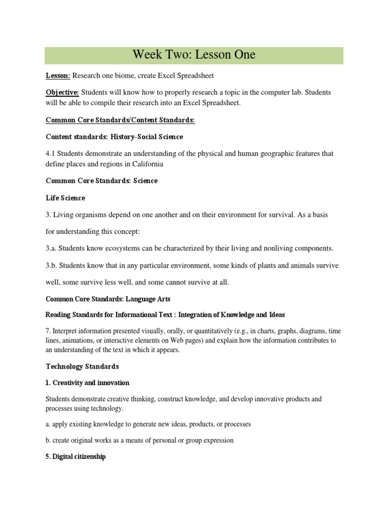 Week Two Lesson 1 | PDF | Natural Environment | Science