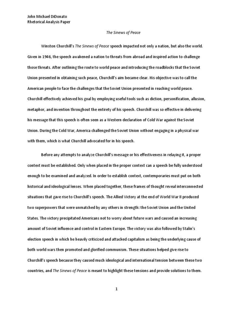 The Sinews of Peace Final | PDF | Iron Curtain | Winston Churchill