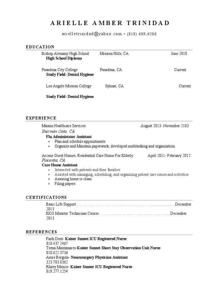 Ariel Amber Trinidad's Resume | PDF | Career & Growth | Wellness