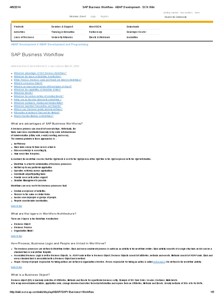SAP Business Workflow - ABAP Development - SCN Wiki | PDF | Business ... SAP Business Workflow - ABAP Development - SCN Wiki | PDF | Business ...