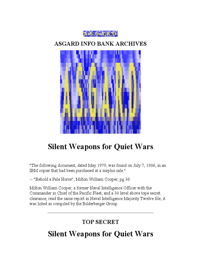 Silent Weapons For Quiet Wars: Asgard Info Bank Archives | PDF ...