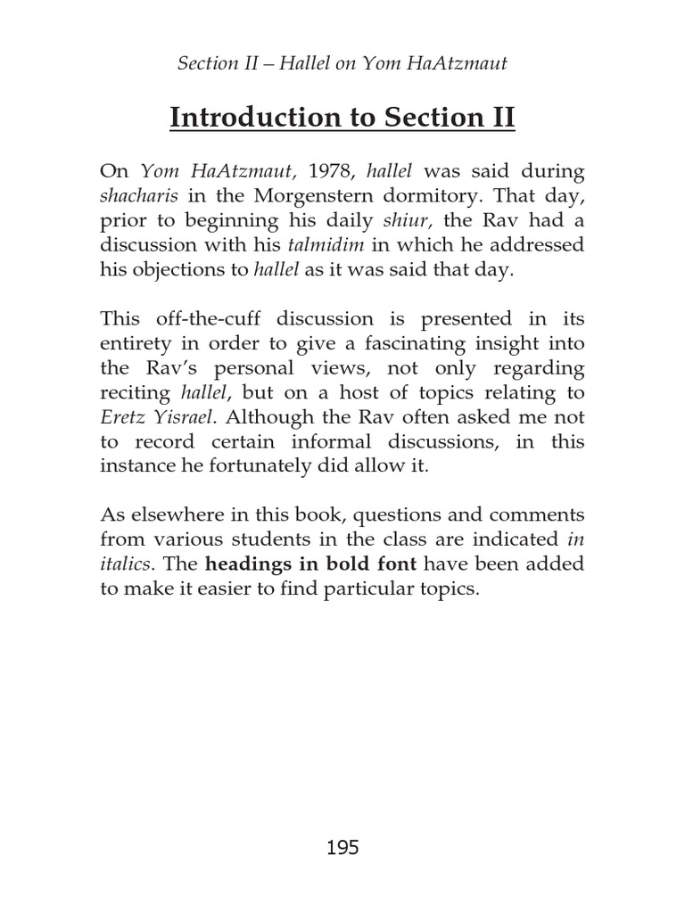 Ravsolovetichikyomhaatzmaut | PDF | Hallel | Jewish Prayer