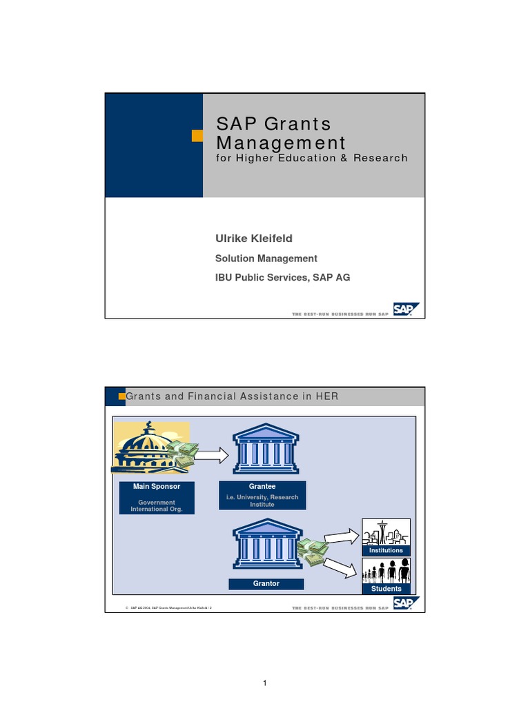 02 SAP Grants Management Overview | PDF