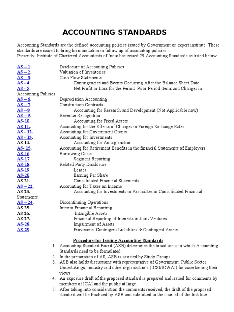 All Accounting Standards | PDF | Business