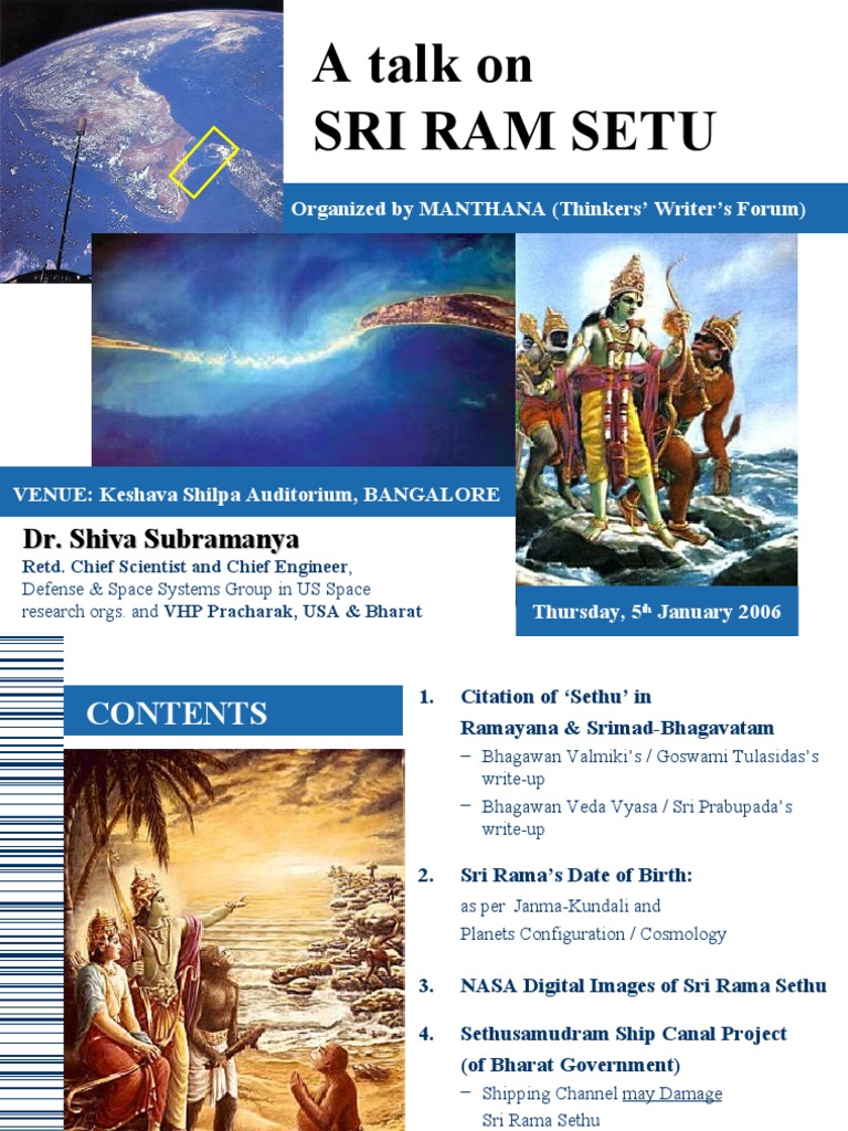Sri Rama Sethu: Historical Insights and NASA Evidence | PDF | Hindu ...