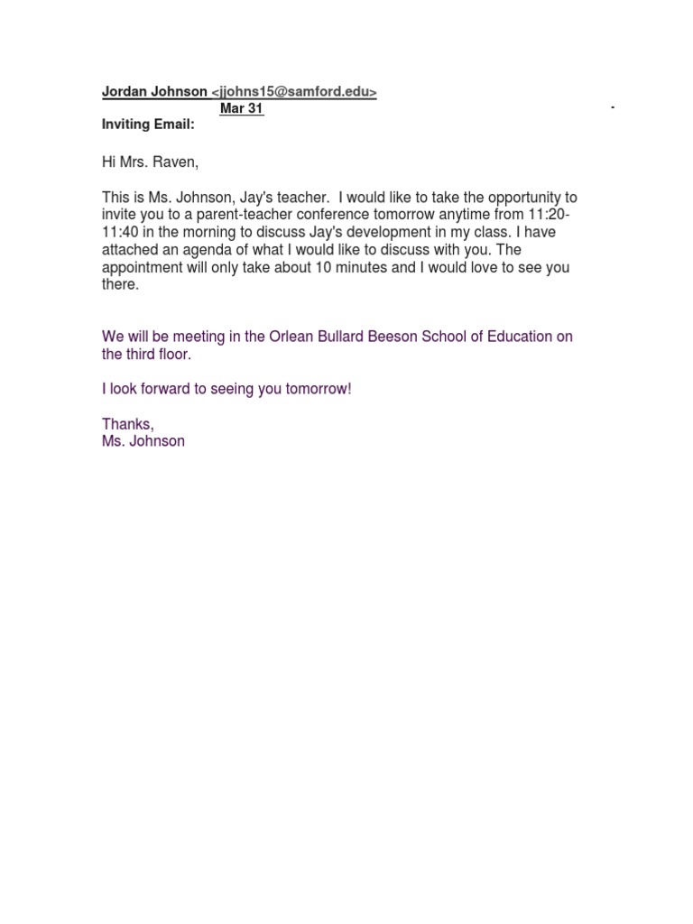 Parent Teacher Conference Reflection-1 | PDF | Teachers | Classroom