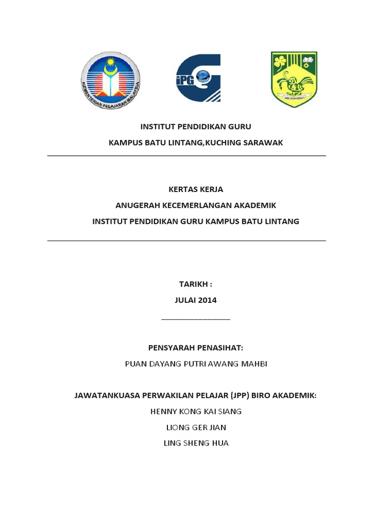 Kertas Cadangan Anugerah Kecemerlangan Akademik | PDF Kertas Cadangan Anugerah Kecemerlangan Akademik | PDF