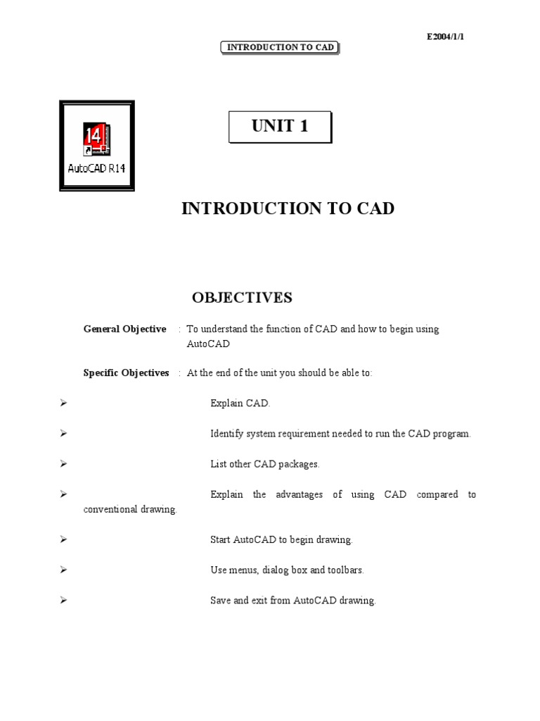 Auto Cad 1 Pdf Computer Aided Design Menu Computing