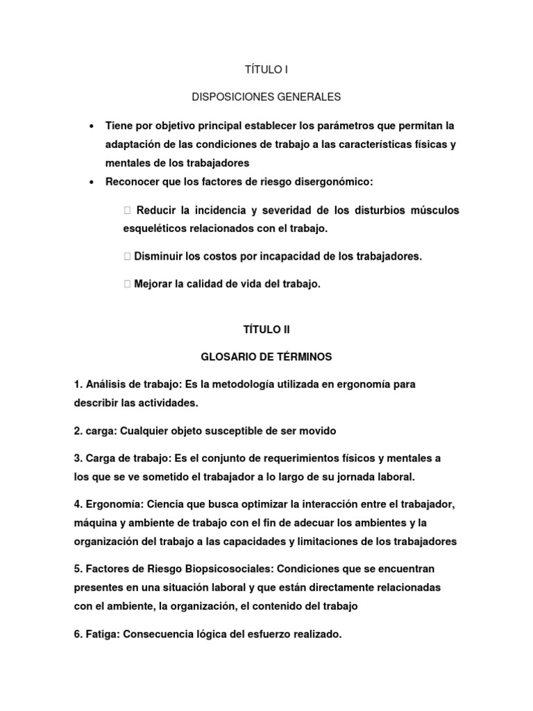 Resumen Norma de Ergo | PDF | Factores humanos y ergonomía | Planificación