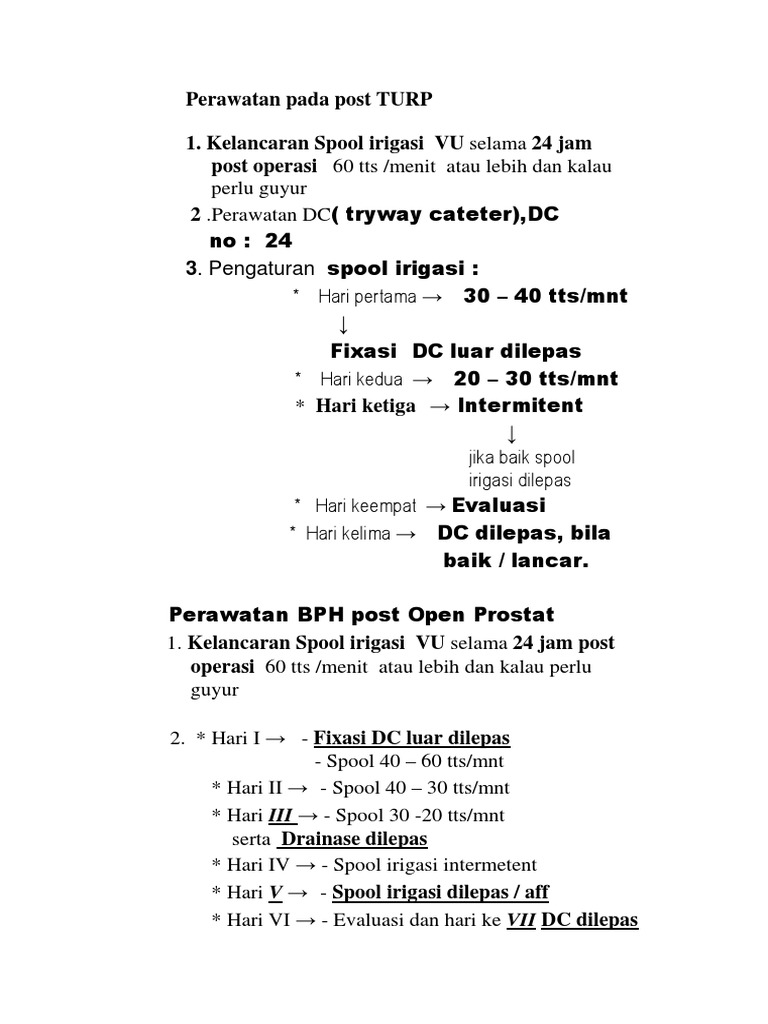 Perawatan Pada Post TURP | PDF