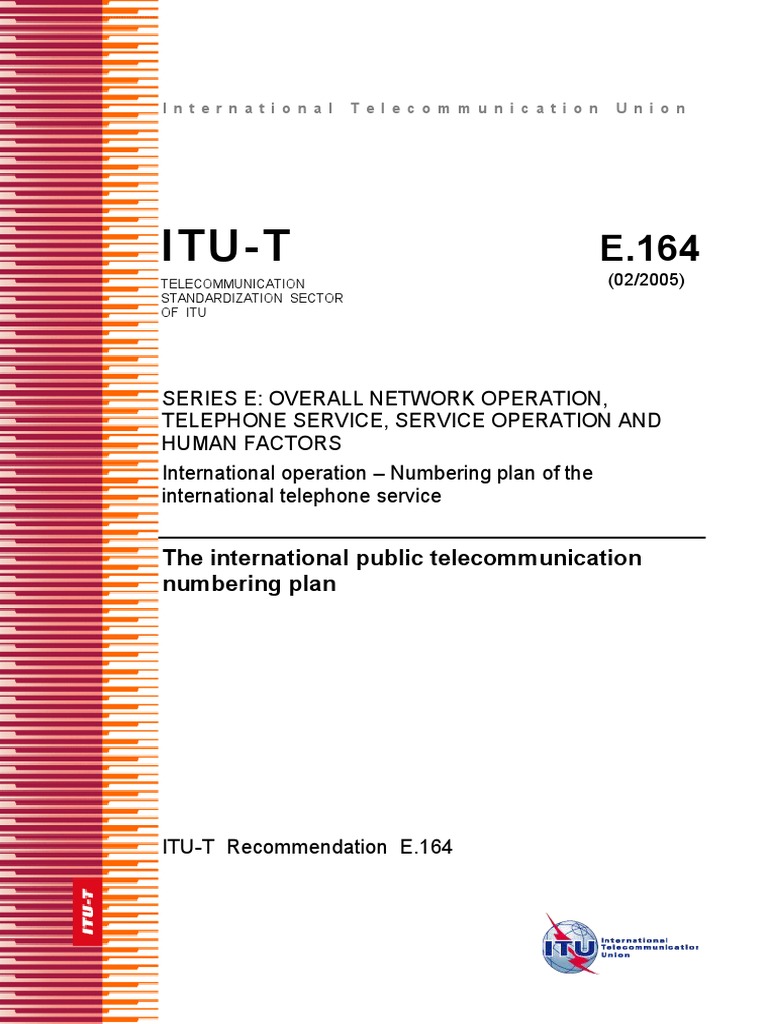 Itu-T: The International Public Telecommunication Numbering Plan | PDF ...