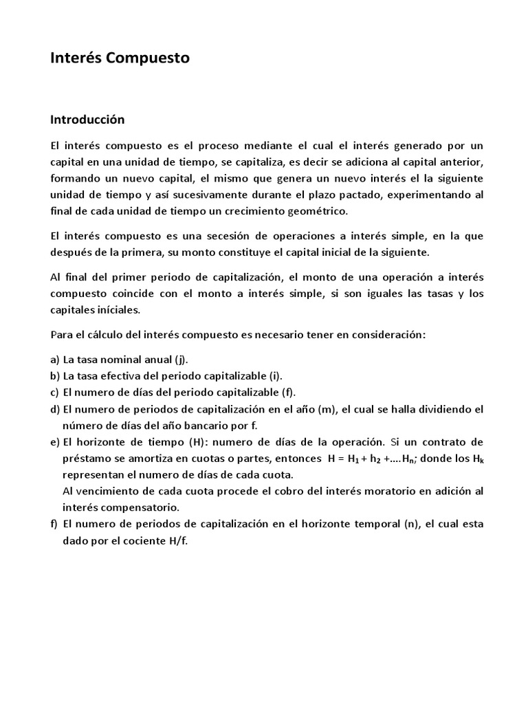 Interes Compuesto | PDF | Interés compuesto | Interés