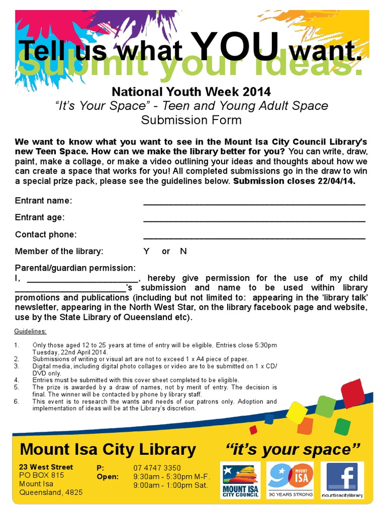 Teen Space Submission Form | PDF | Career & Growth