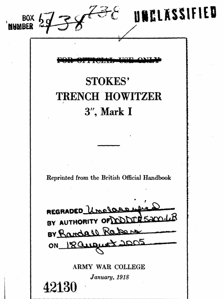 Stokes Trench Howitzer 3-Inch, MK1, 1918 | PDF | Fuze | Shell (Projectile)