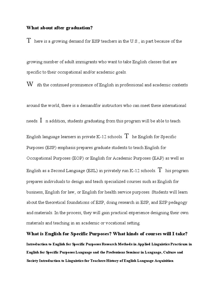 English For Specific Purposes | PDF