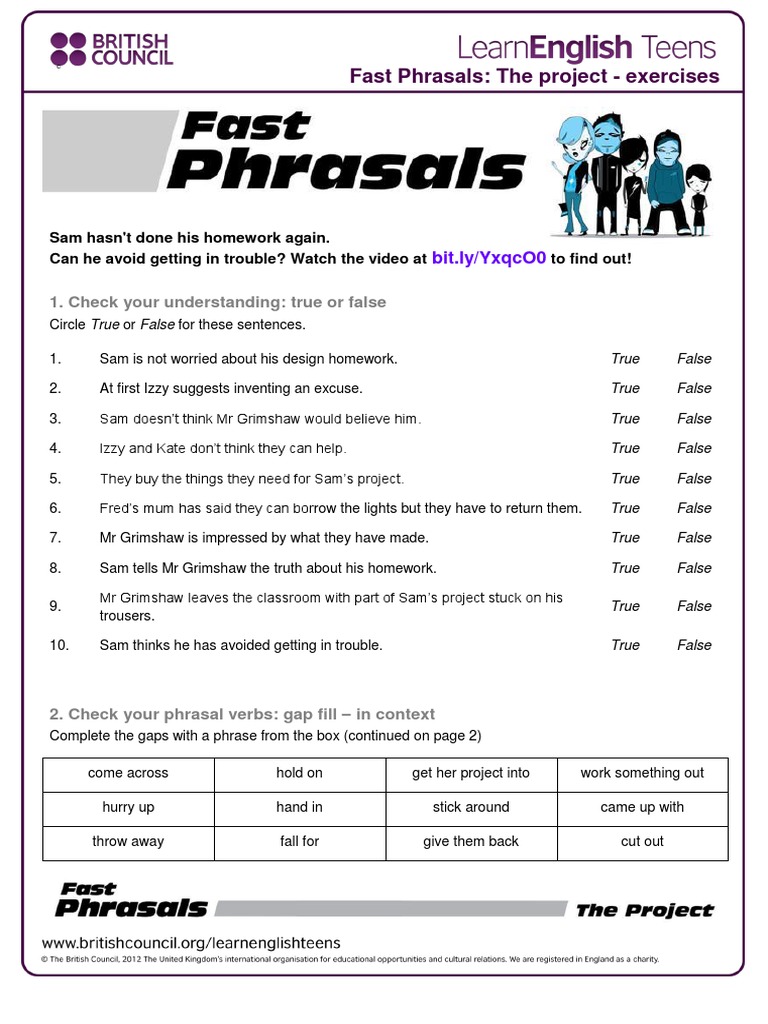 The Project - Exercises | PDF | Phrase