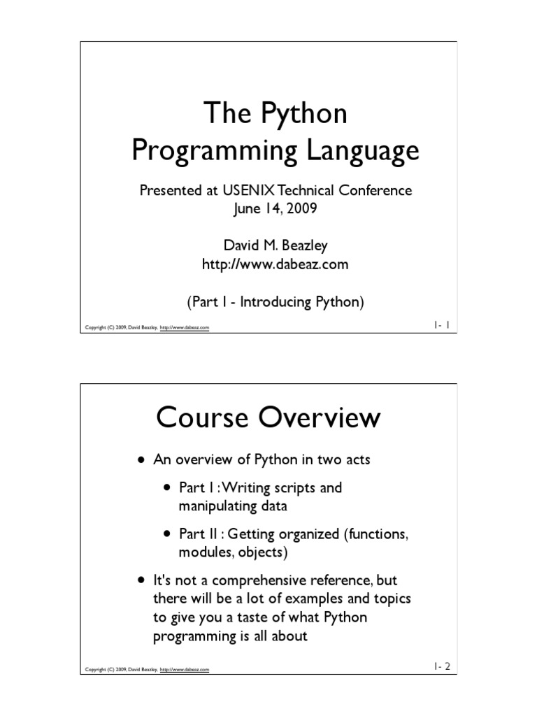 The Python Programming Language | PDF | Programming Language | C (Programming Language)
