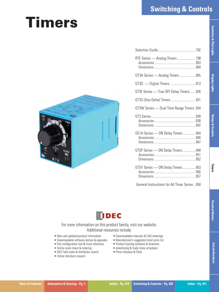 IDEC Timer Catalog | PDF