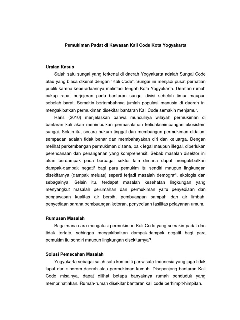 Revitalisasi Permukiman Kali Code | PDF | Ilmu Sosial