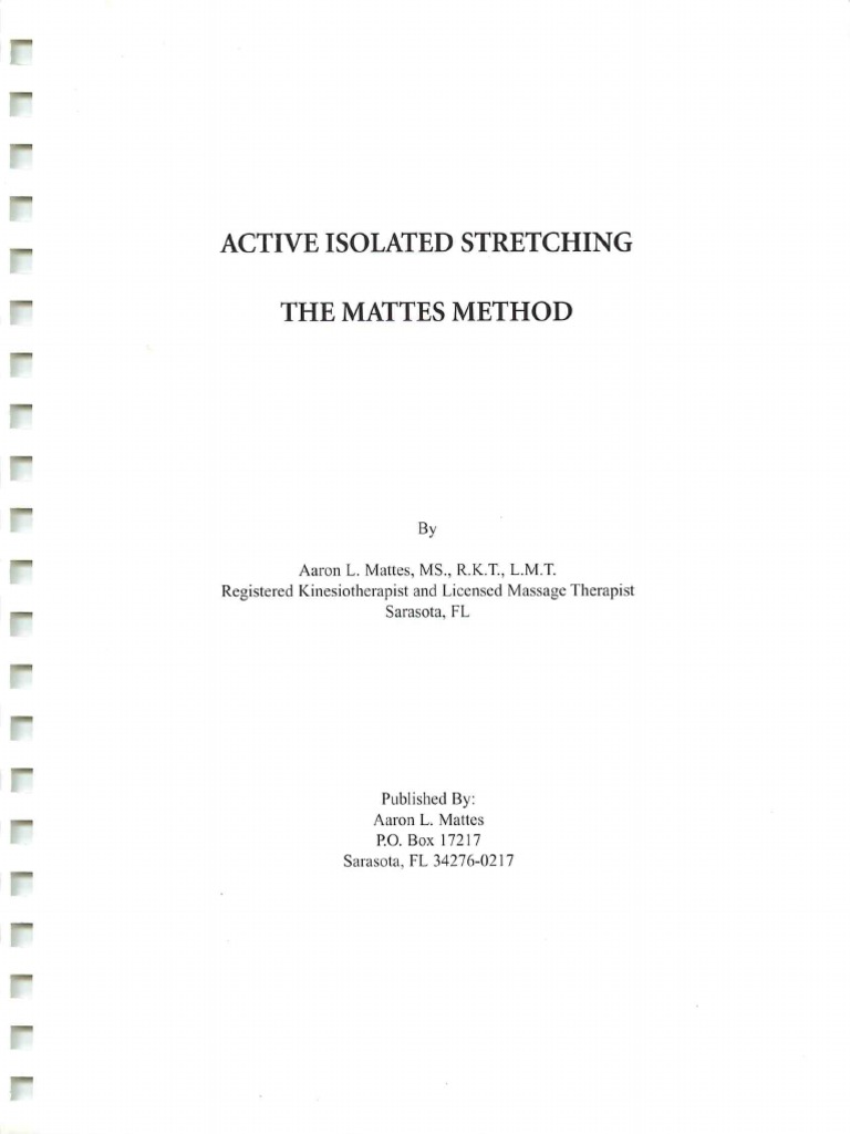 Active Isolated Stretching: The Mattes Method | PDF