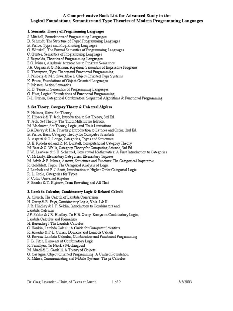 A Comprehensive Book List For Advanced Study in The | PDF | Category ...