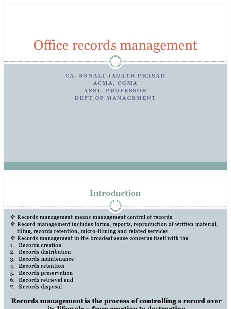 Comprehensive Guide to Records Management | PDF | Records Management ...