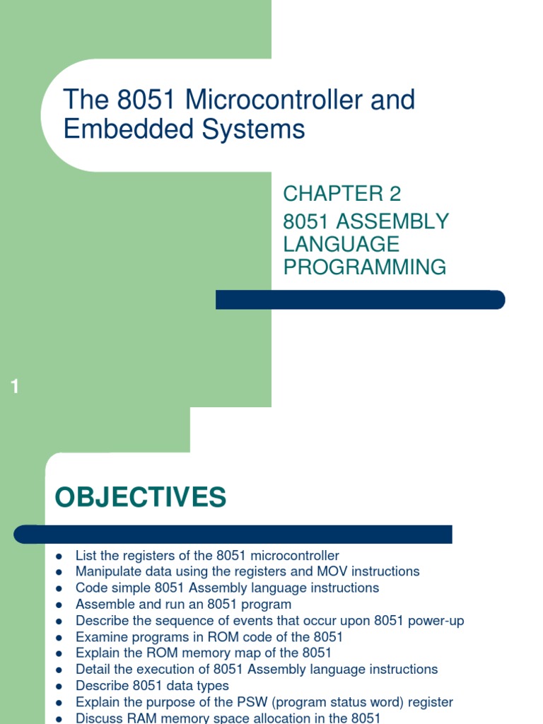The 8051 Microcontroller and Embedded Systems: 8051 Assembly Language Programming | PDF ...
