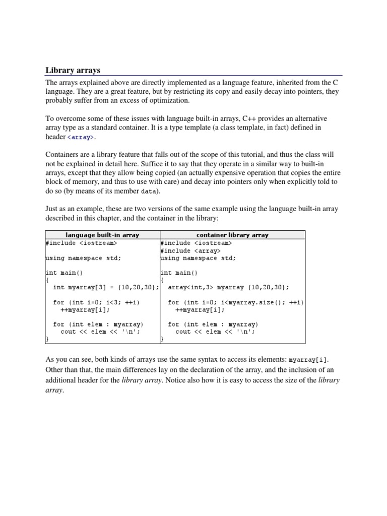 Library Arrays | PDF | Computers