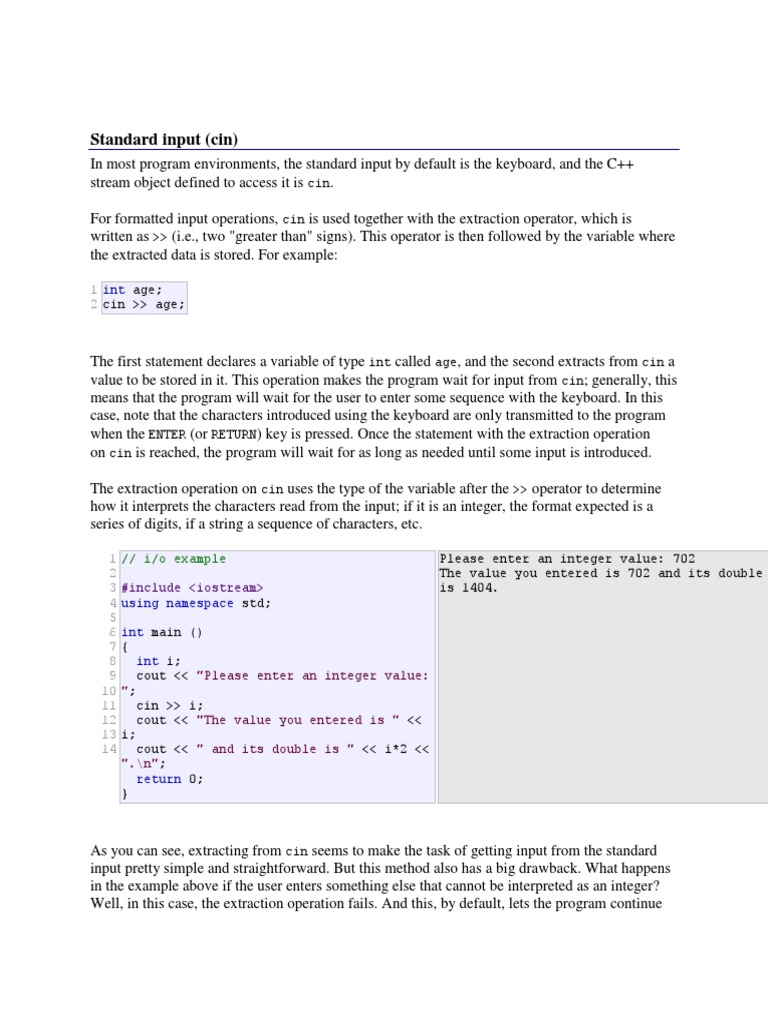 Standard Input | PDF | Integer (Computer Science) | Software Development