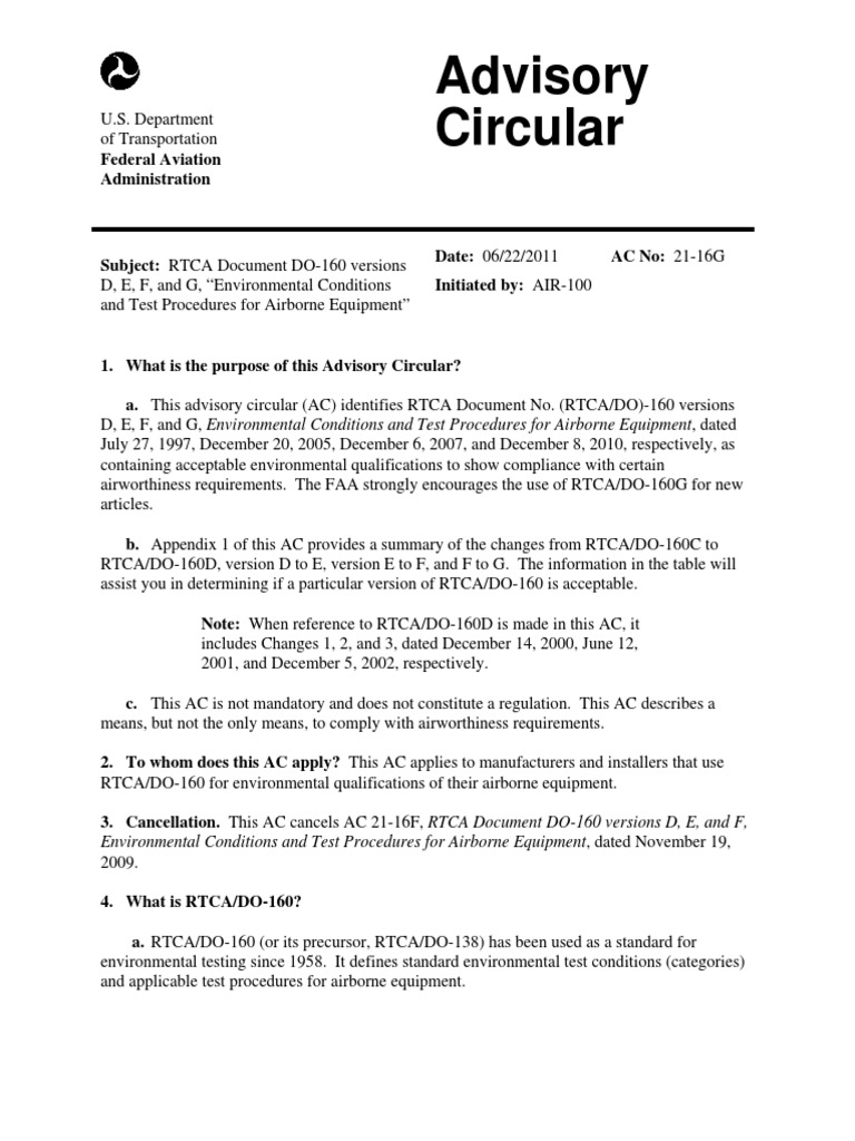 RTCA Document DO-160 Versions | PDF | Alternating Current | Direct Current