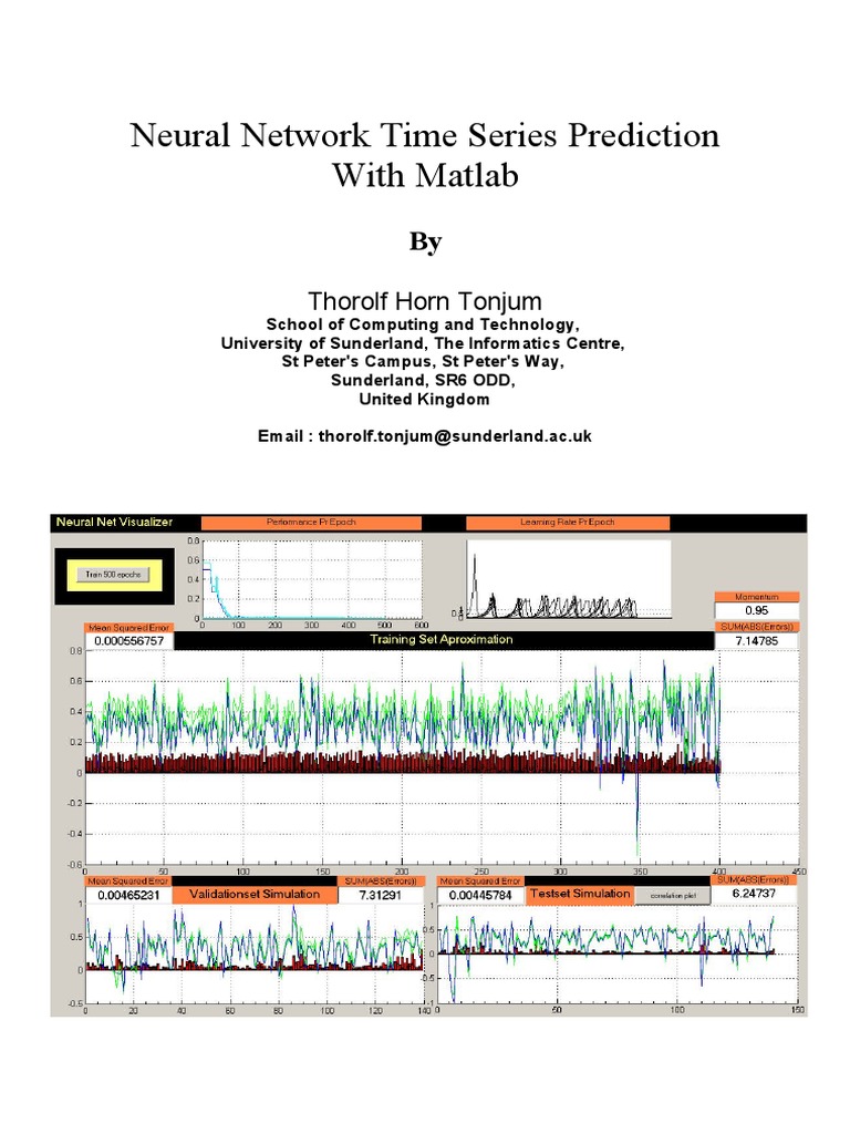 Neural Network Time Series Prediction Sp500 2 Pdf Time Series Matlab 1240