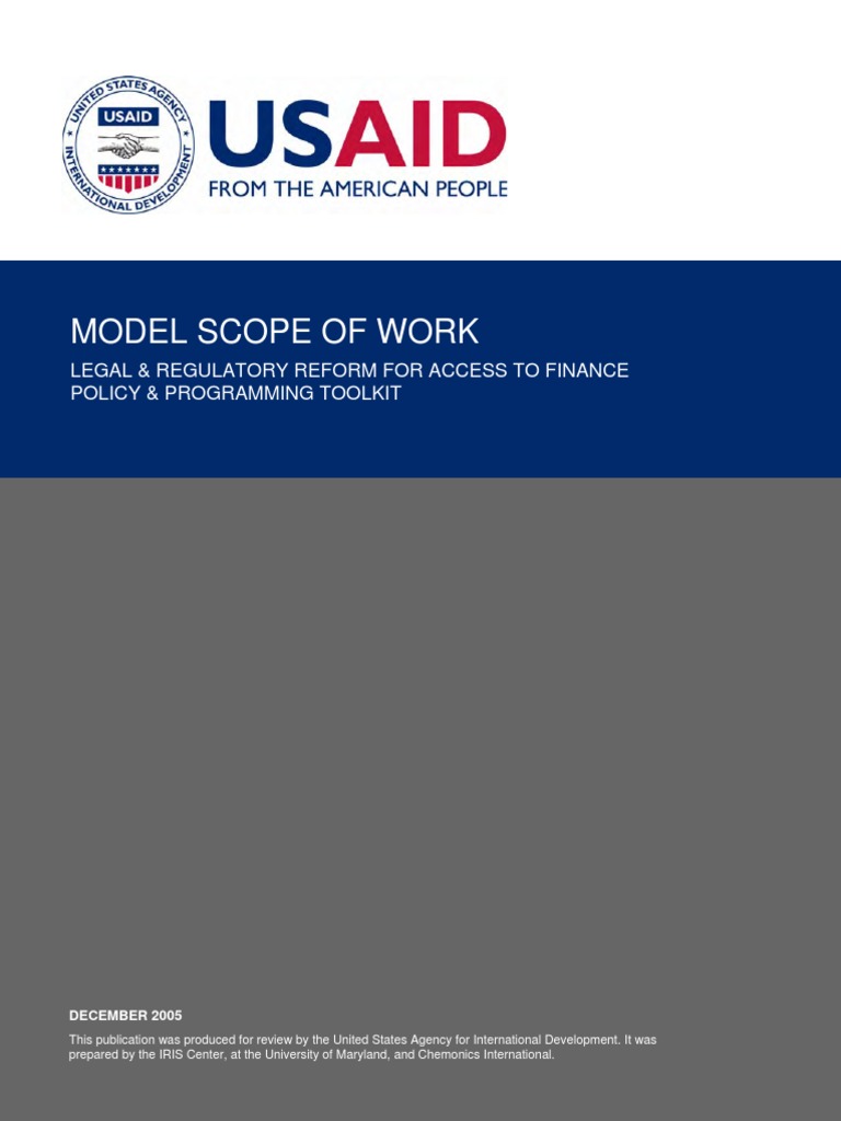 USAID Model Scope of Work | PDF