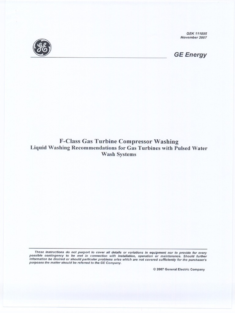 Ge F-Class Gek111895 | PDF | Gas Turbine | Pump