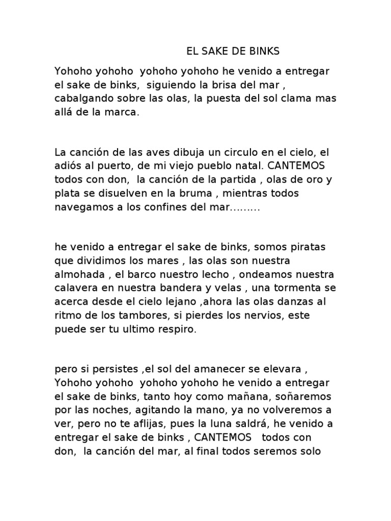 El Sake de Binks | PDF | Arte | Poesía