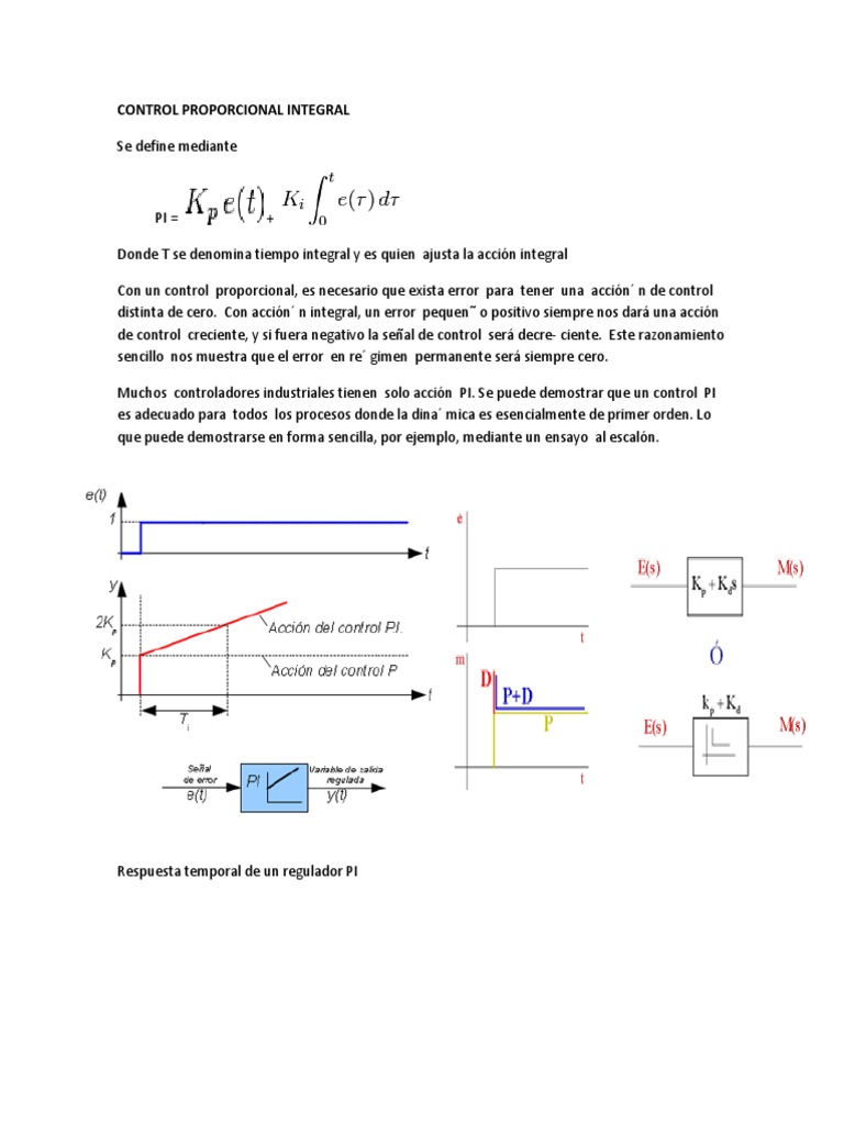 Control Proporcional Integral | PDF | Science | Enseñanza de matemática