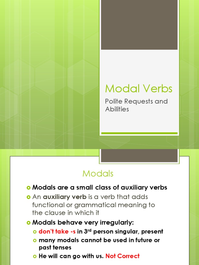 Modal Verbs: Polite Requests and Abilities | PDF | Onomastics | Verb