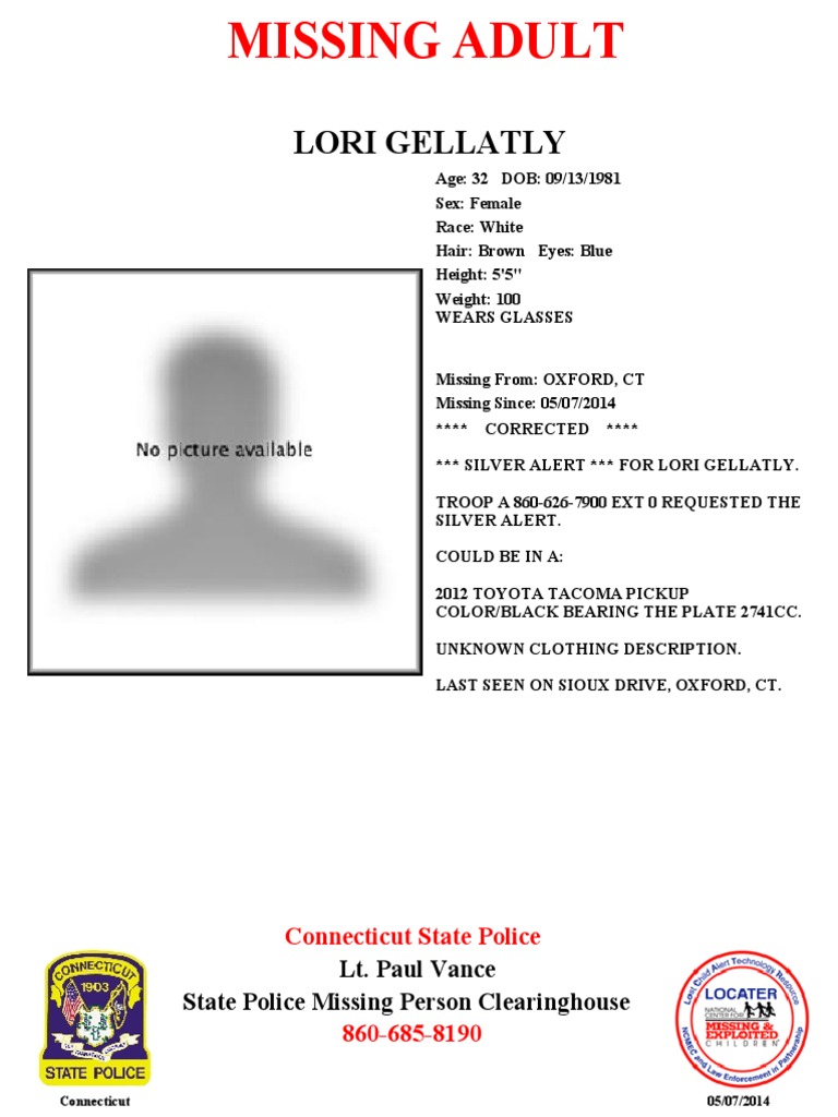 Silver Alert: Lori Gellatly Missing | PDF | Travel