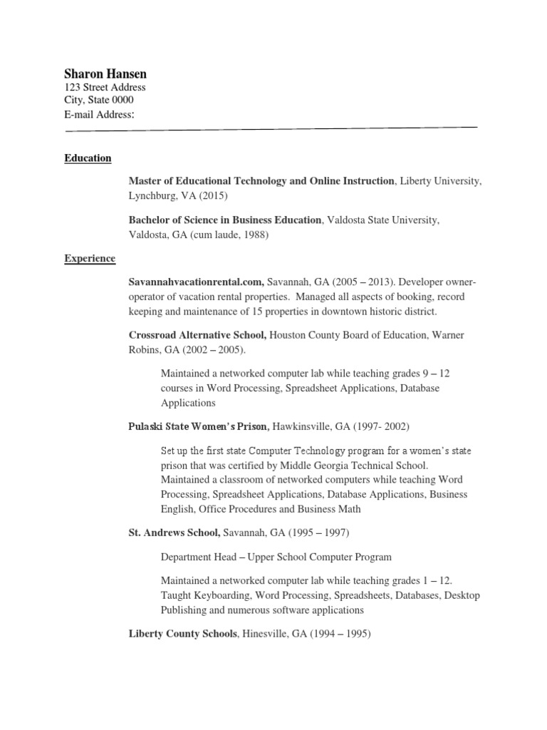 Sharon Hansen's Professional Profile | PDF