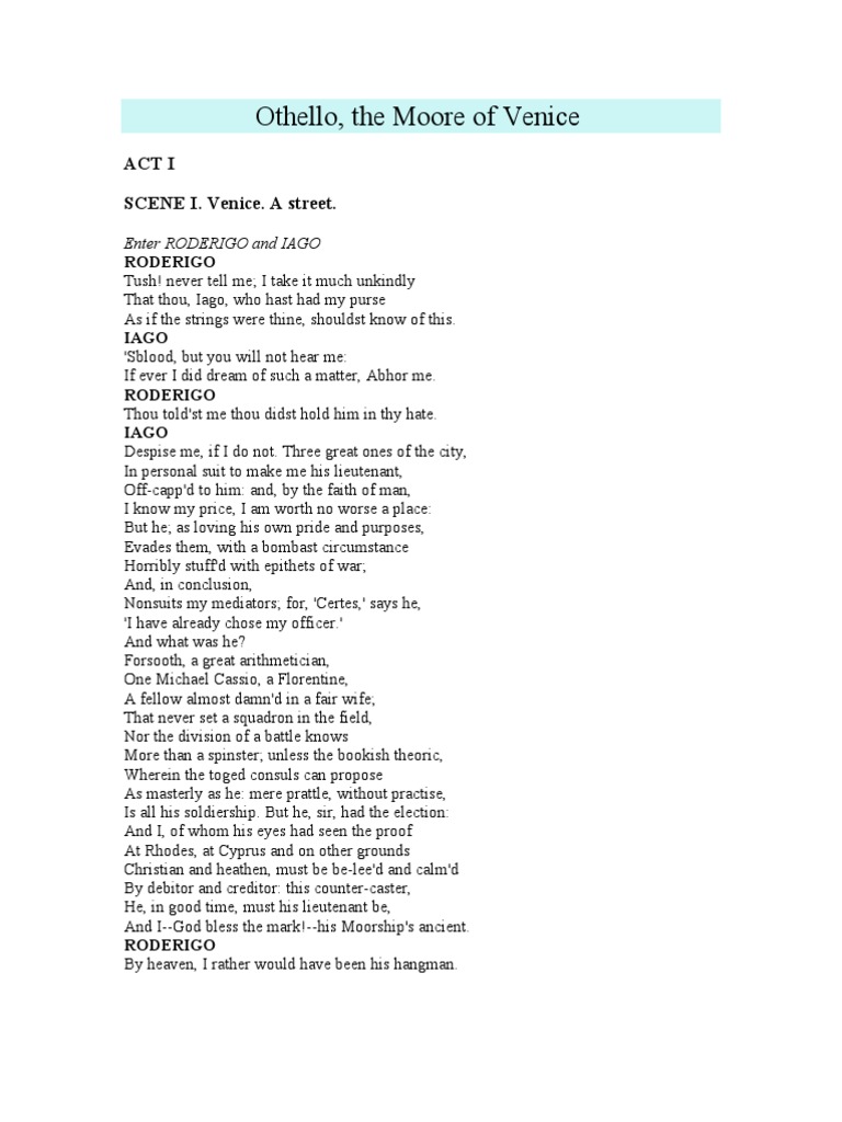 Othello Play | PDF | Iago | Othello
