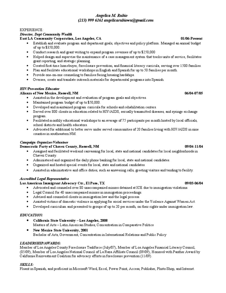 Resume 2009 Scribd | PDF | Public Sphere | Wellness